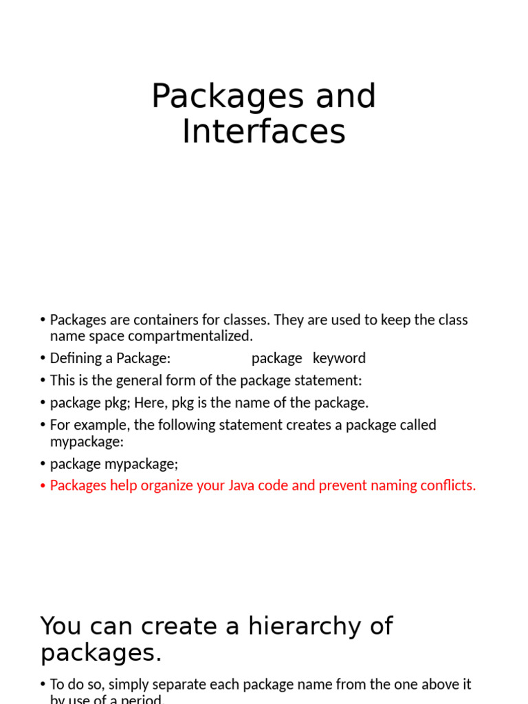 Packages and Interfaces | PDF | Class (Computer Programming) | Method ... Packages and Interfaces | PDF | Class (Computer Programming) | Method ...
