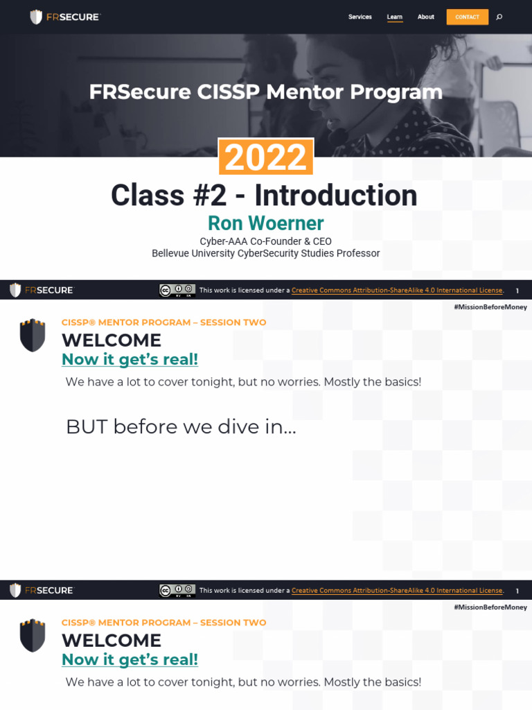 2022 FRSecure CISSP Mentor Program - 2022 - Class Two | PDF ...