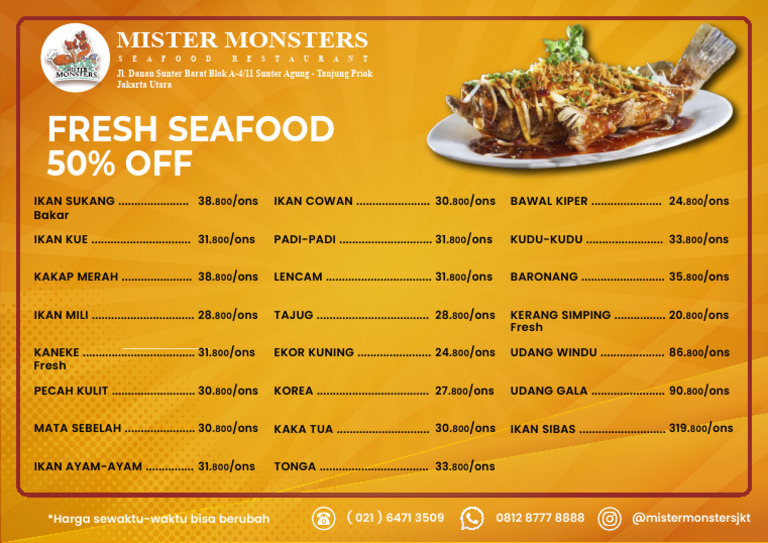 DAFTAR MENU FRESH SEAFOOD | PDF