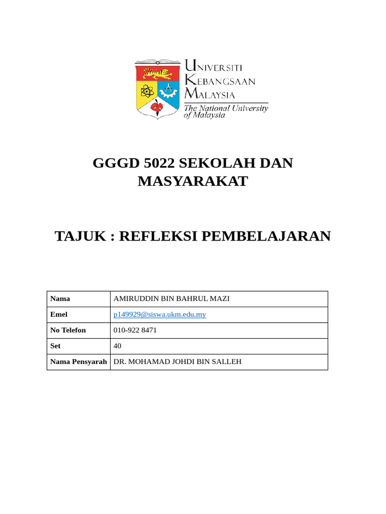 Gggd 5022 Sekolah Dan Masyarakat | PDF