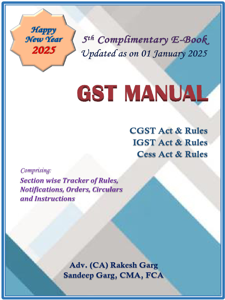E-GST Manual_1-1-2025 | PDF | Taxes | Value Added Tax