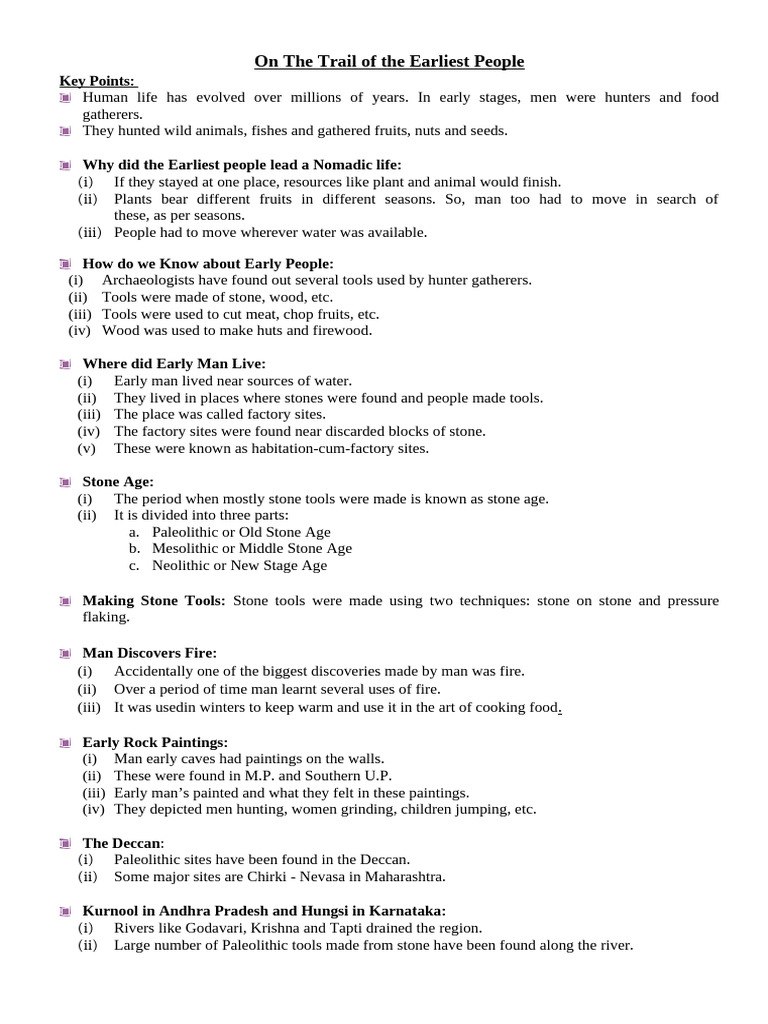 Chapter-2 On The Trail of The Earliest People | PDF | Paleolithic ...