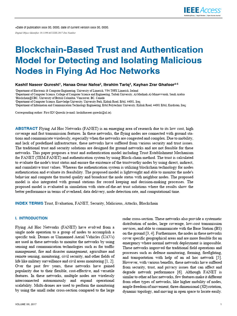 Blockchain-Based Trust and Authentication Model Fo | PDF | Computer Network | Routing