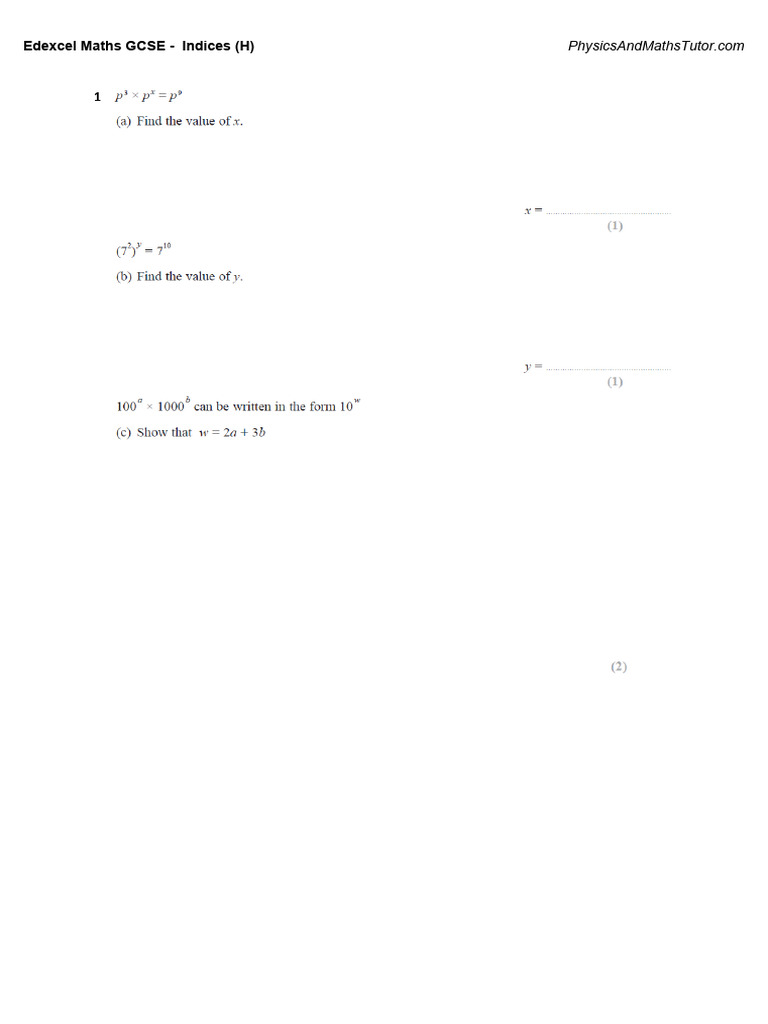 Indices (H) QP | PDF