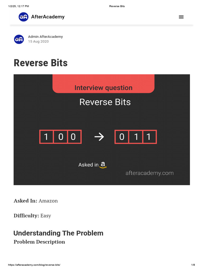 Reverse Bits | PDF | Bit | Theory Of Computation