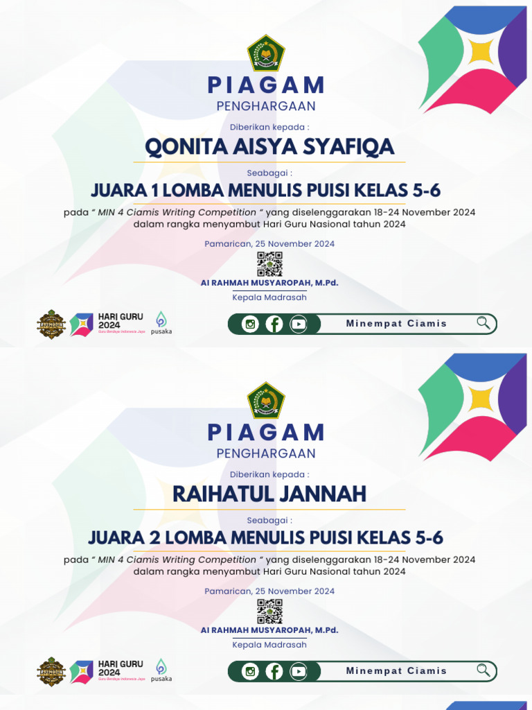 Piagam Writing Competition 2024 | PDF