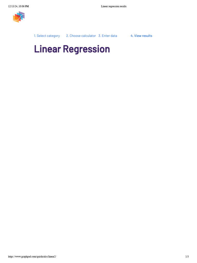 Linear Regression Results | PDF | Regression Analysis | Coefficient Of Determination