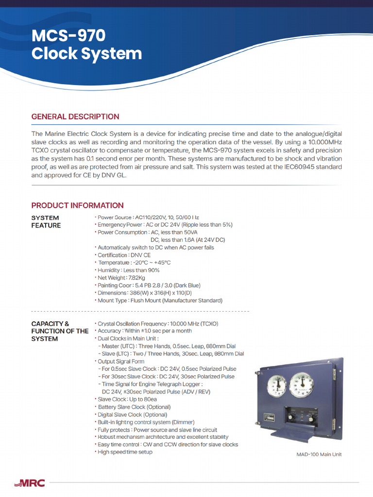 (MRC) Marine Clock System | PDF