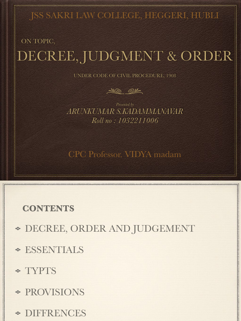 CPC Decree, Judgment, Order | PDF | Judgment (Law) | Decree