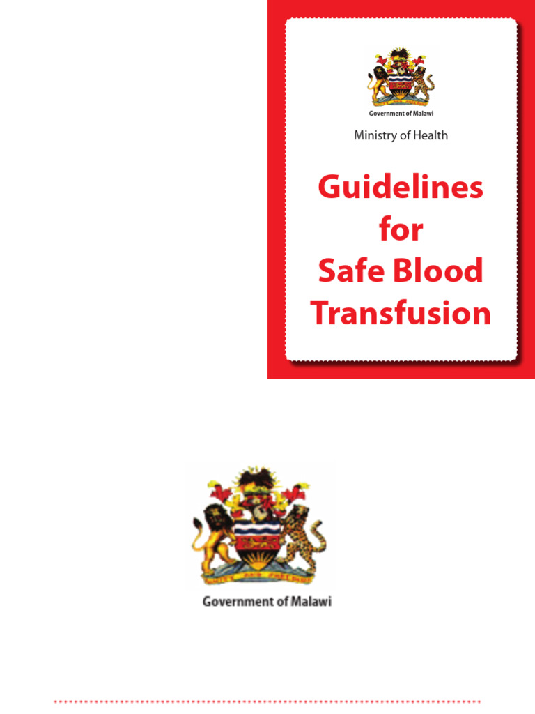 Malawi Safe Blood Transfusion Guide | PDF | Blood Donation | Blood ...