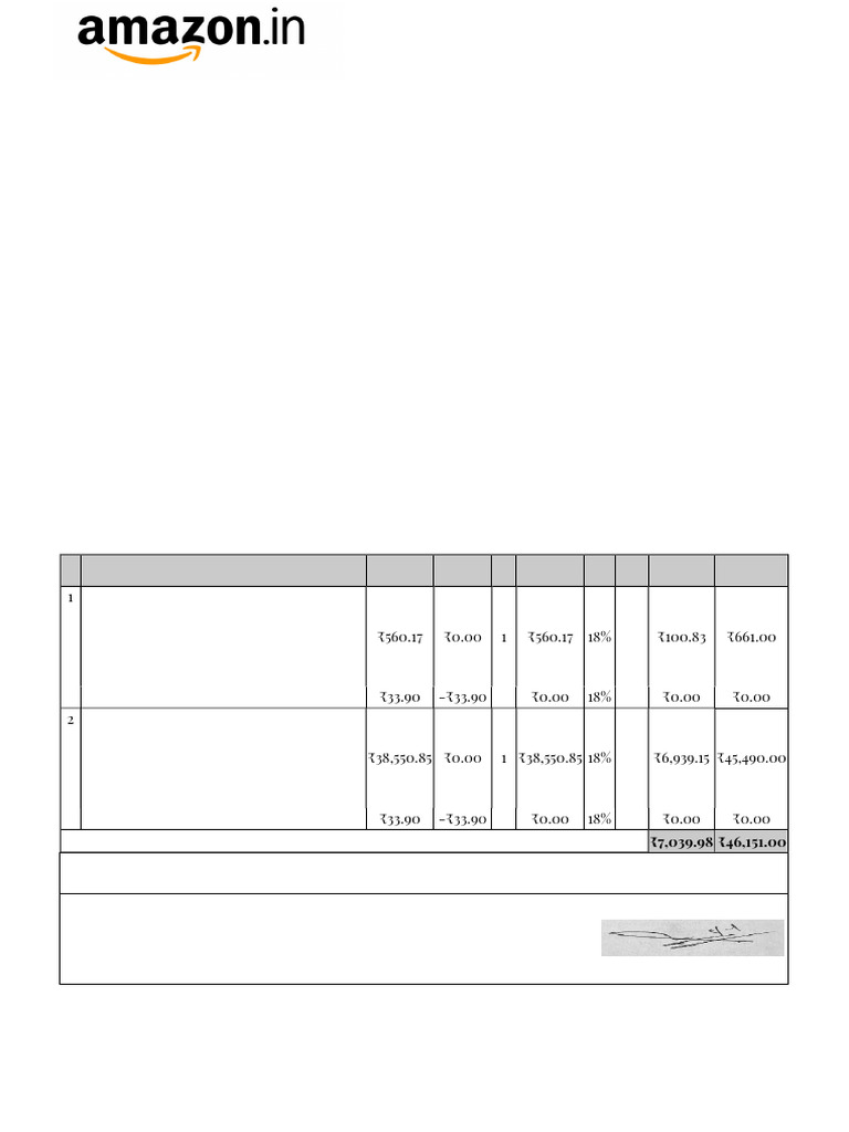 amazon bill | PDF | Payments | Money