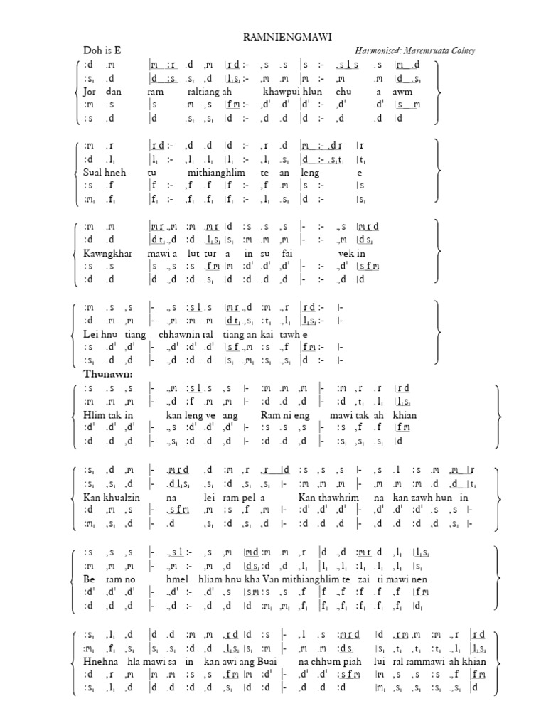 Ram Ni Eng Mawi Lyrics | PDF