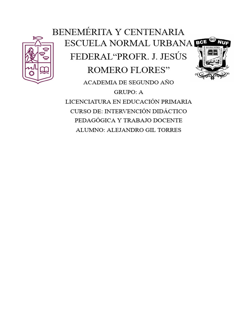 Benemérita Y Centenaria Escuela Normal Urbana Federal"Profr. J. Jesús ...