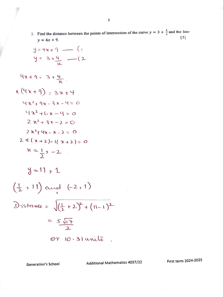 MS P2 Add Math XI | PDF