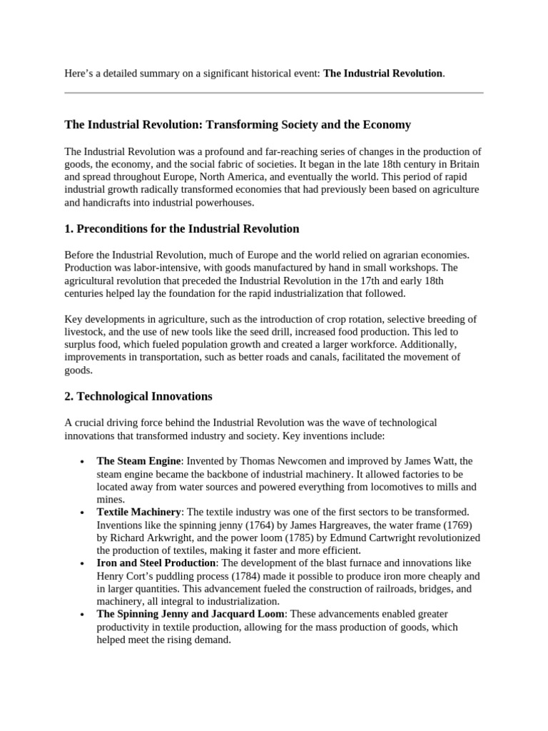 The Industrial Revolution. | PDF | Industrial Revolution | Factory