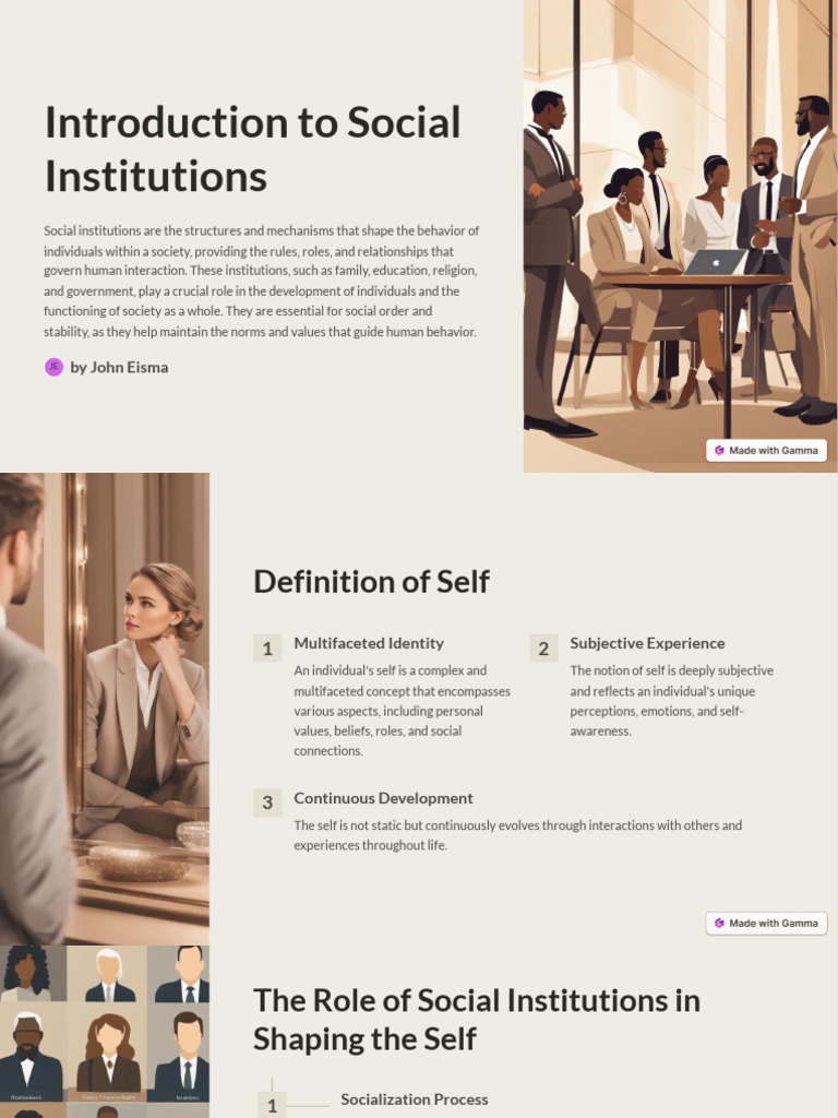 Introduction To Social Institutions | PDF | Institution | Identity ...