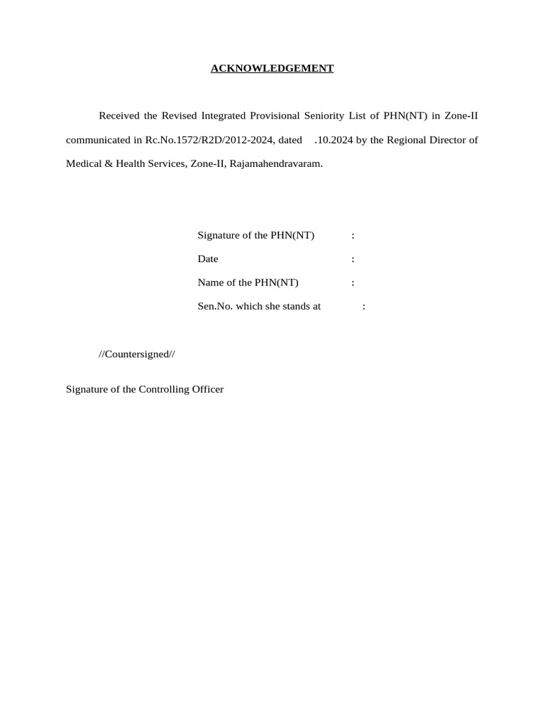 Acknowledgement and Appeals Format | PDF