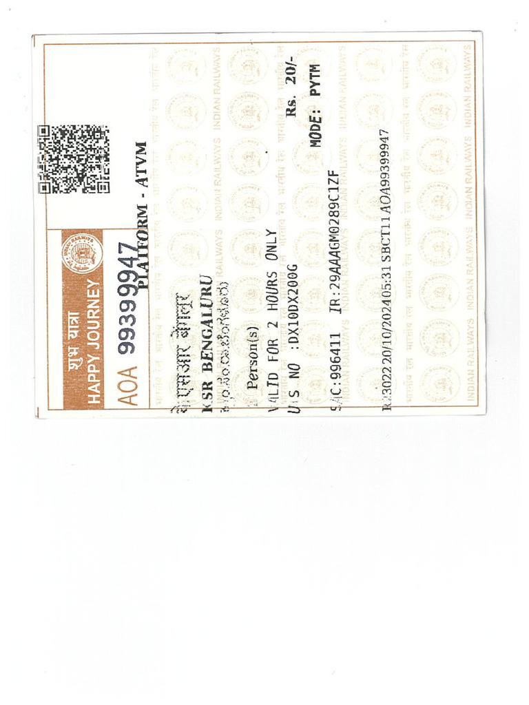 Railway Receipt | PDF