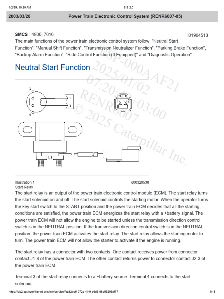 Power Train Electronic Control System (RENR6007-05) | PDF | Manual Transmission | Switch