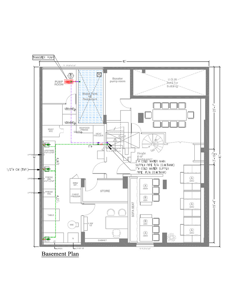 P.01 - Water Supply Layout For Basement | PDF