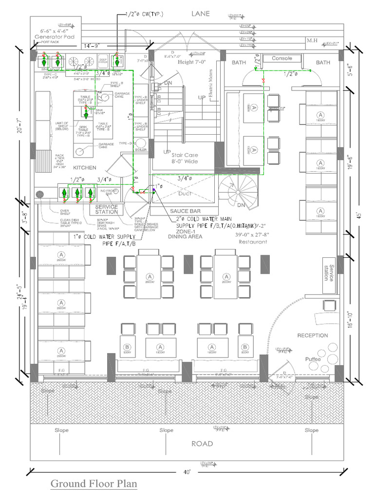 P.02 - Water Supply Layout For Ground Floor | PDF