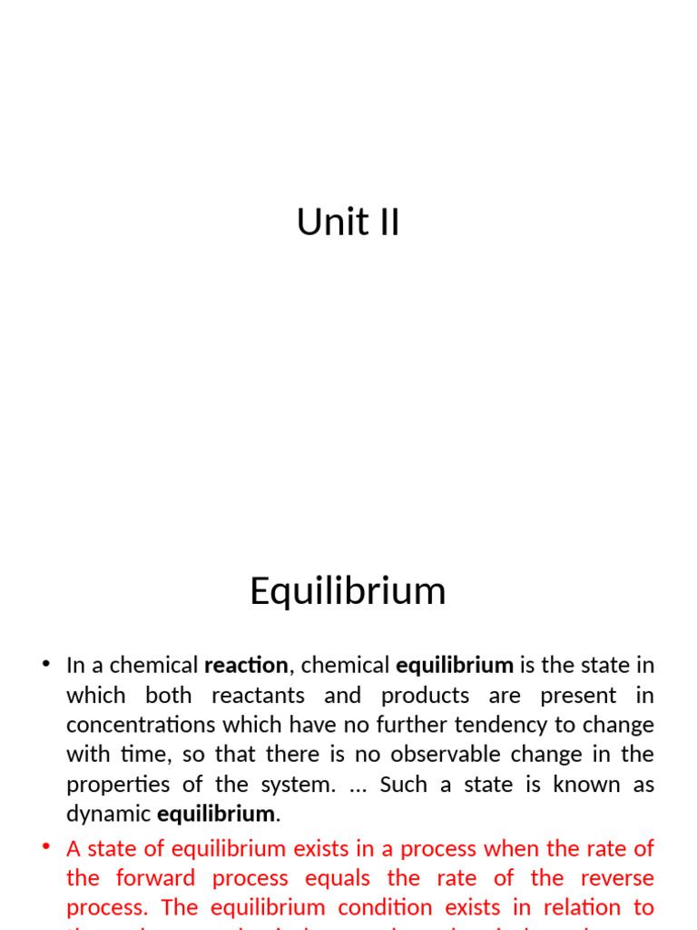 Unit II Material Science | PDF | Chemical Equilibrium | Chemical Reactions