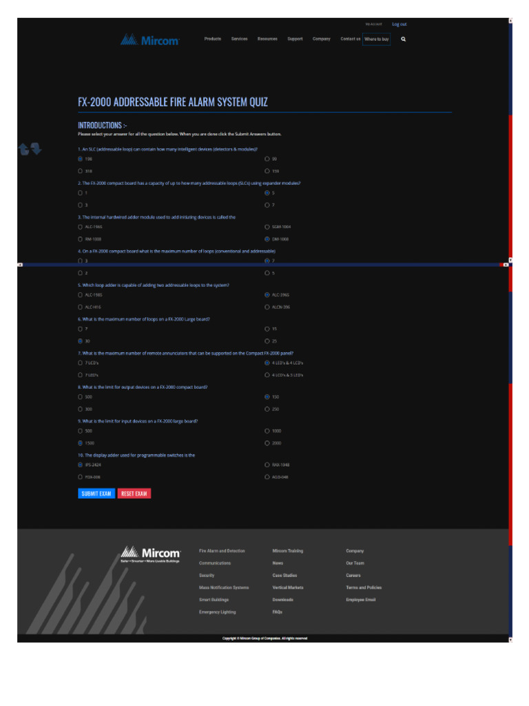 QUIZ - FX-2000 - Addressable FA System - 020821 | PDF