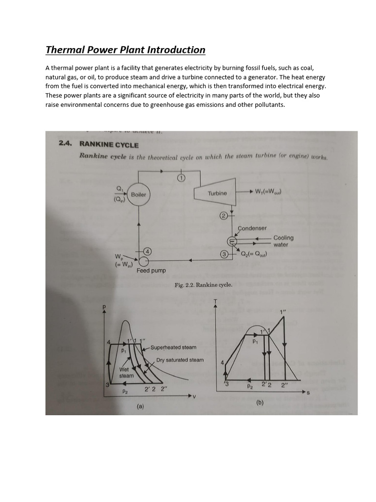 Thermal Power Plant Notes | PDF | Boiler | Power Station