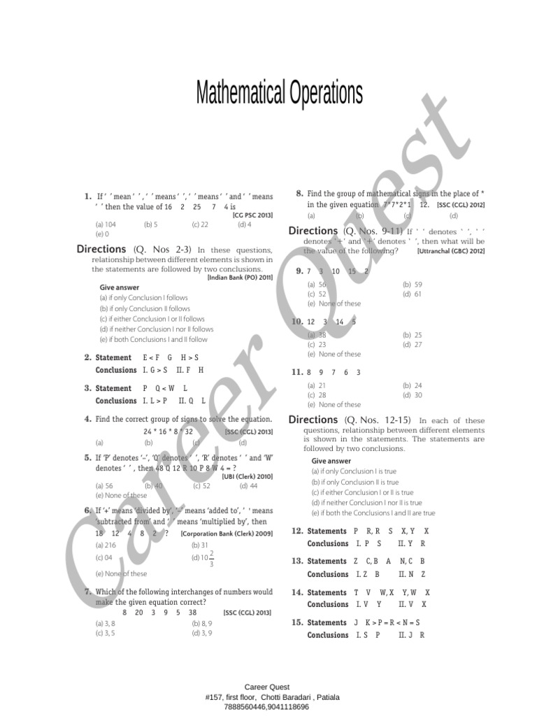 Mathematical operation | PDF | Mathematical Analysis | Mathematics Mathematical operation | PDF | Mathematical Analysis | Mathematics