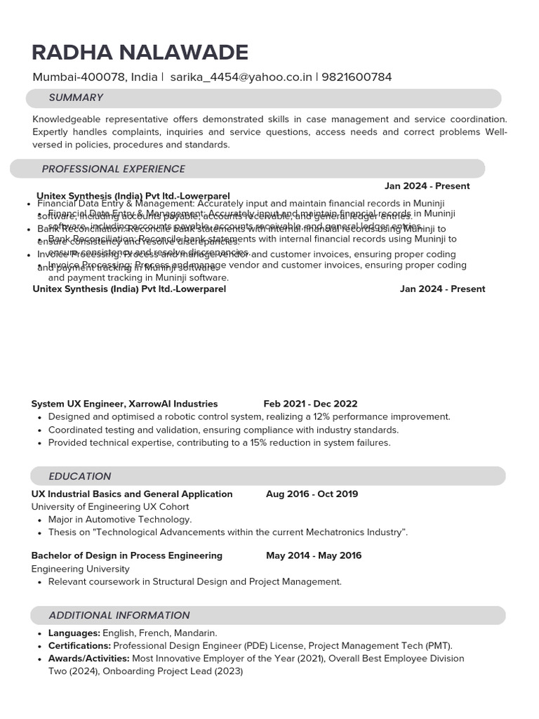 Black and White Simple Infographic Resume | PDF | Business | Computing