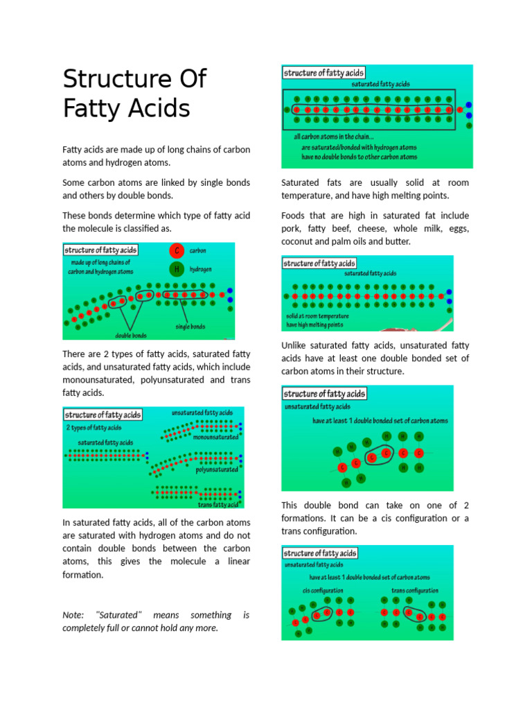 Understanding Fatty Acids | PDF | Diet & Nutrition | Saturated Fat