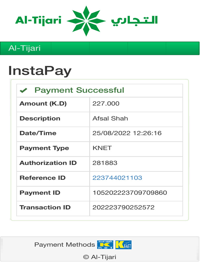 Instapay Customer Insta Pay Pay Result 36625082216187603 D Success | PDF