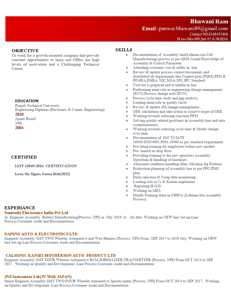 Naukri BhawaniRPanwar (13y 0m) | PDF | Business | Production And Manufacturing