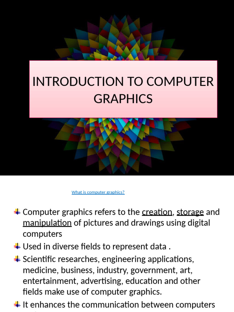 Introduction to Computer Graphics Basics | PDF | Liquid Crystal Display | Display Resolution