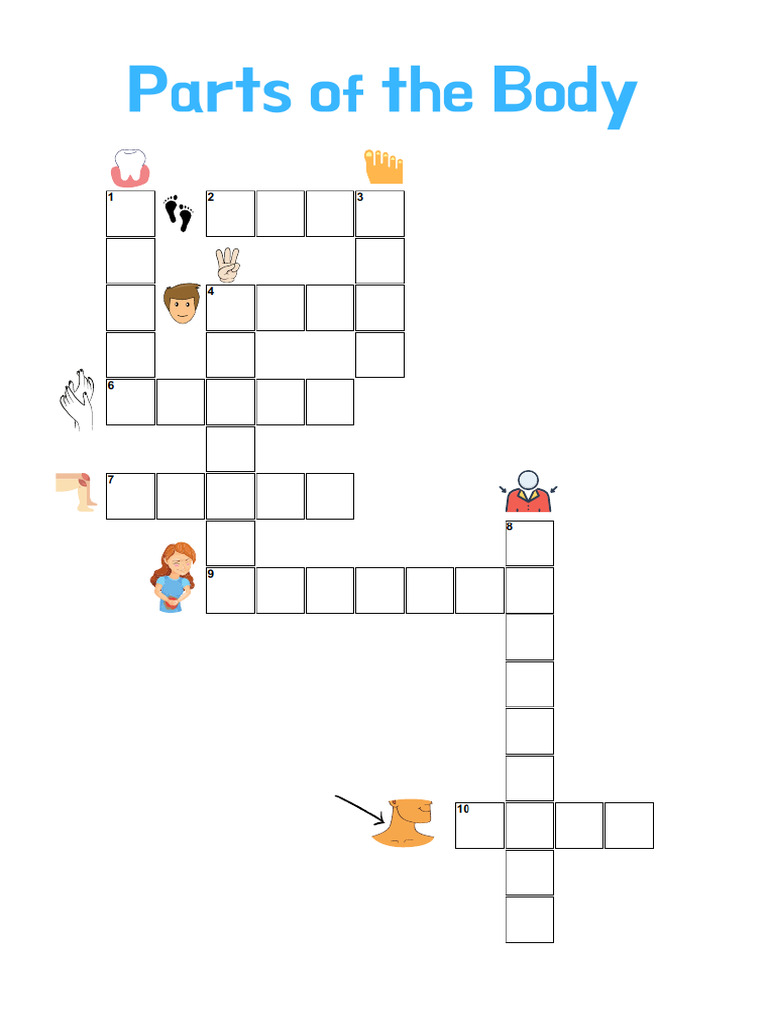 Parts of The Body - Crossword PDF | PDF