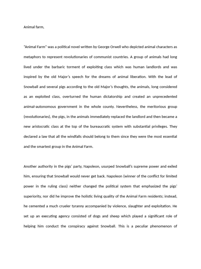 animal farm writing | PDF