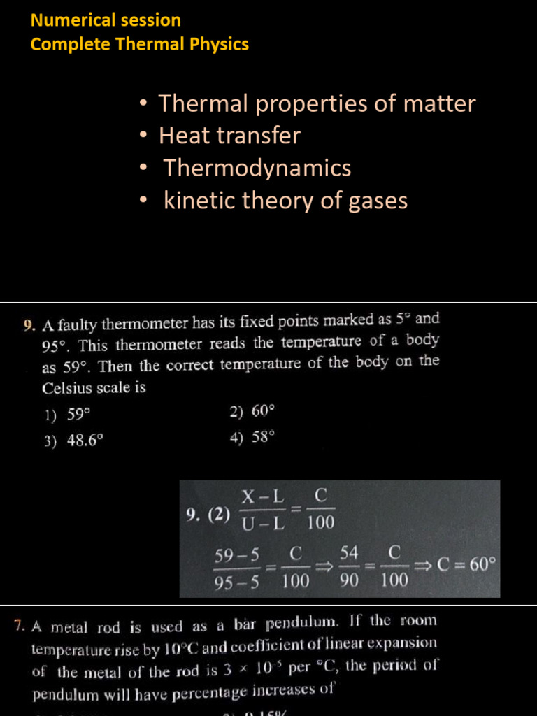 Thermal Phy Practice Sheet With Sol | PDF