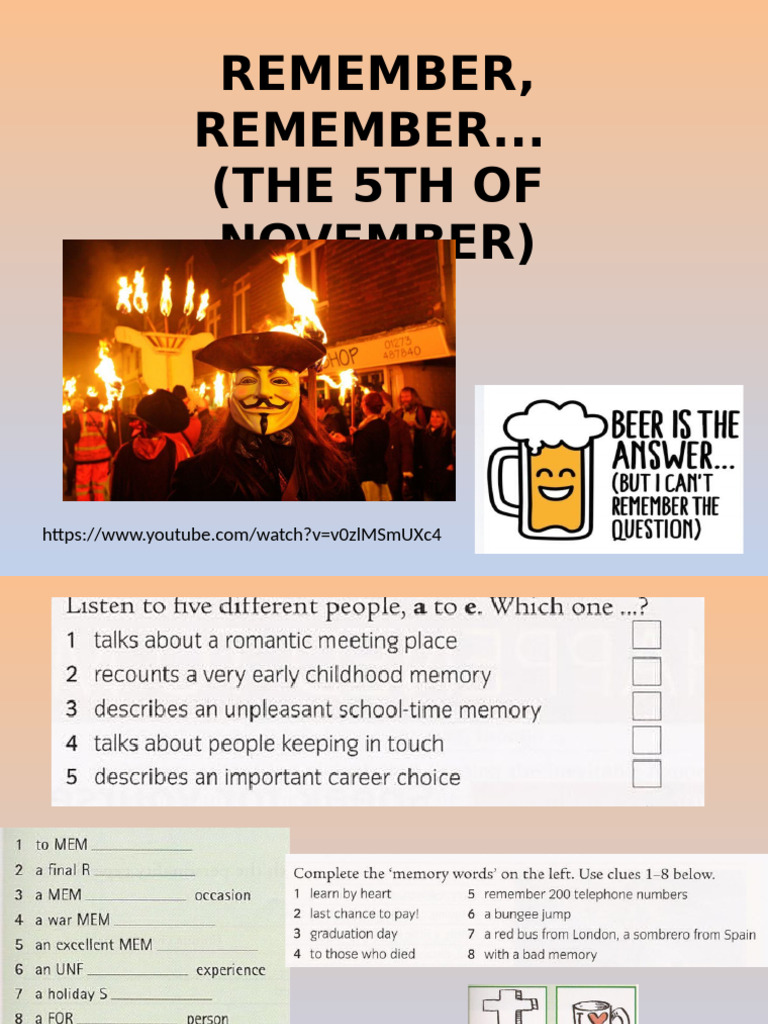 Remember Remember | PDF