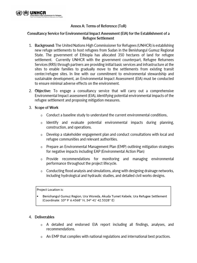Annex A - ToR For EIA and Topographic Survey - Updated2 | PDF ...