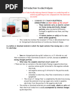 Electrolysis - Chemistry IGCSE Notes | PDF | Ion | Anode