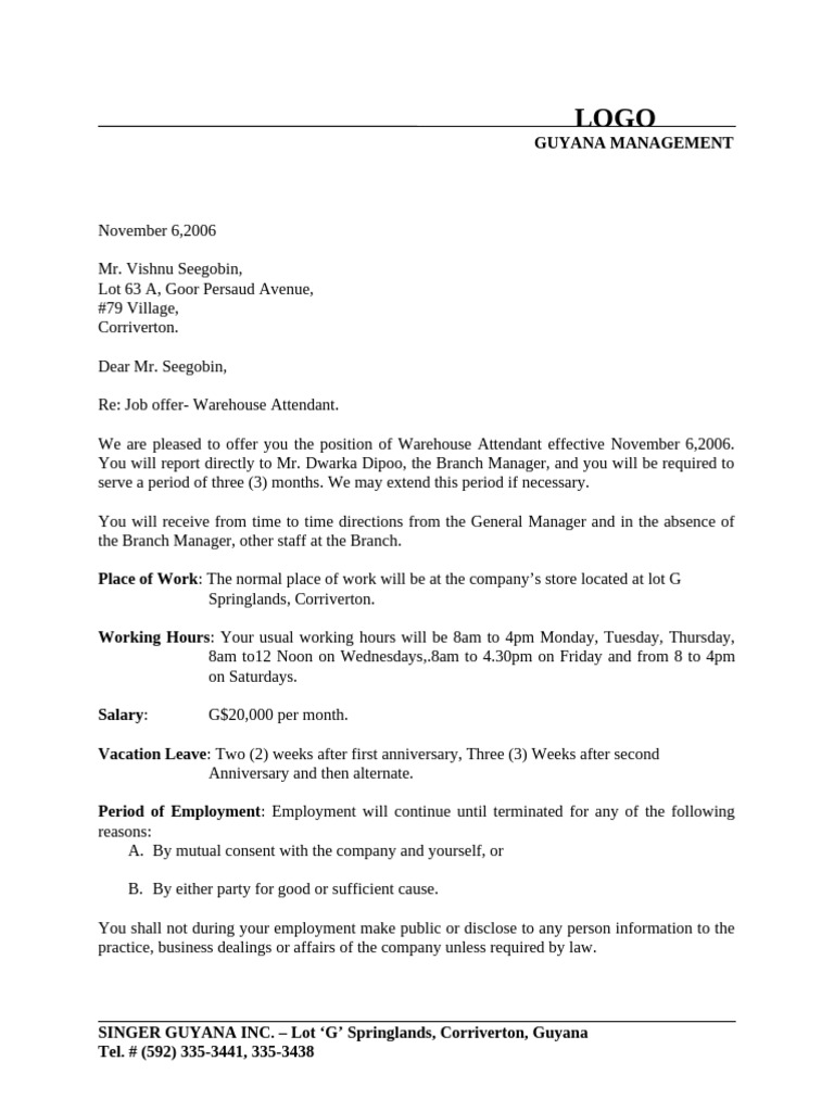 Appointment Letter | PDF
