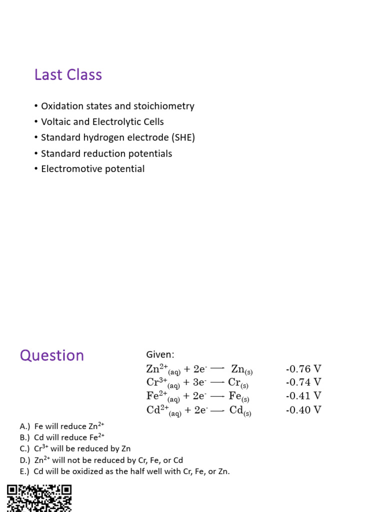 Gen Chem Lecture Notes | PDF | Redox | Electrochemistry