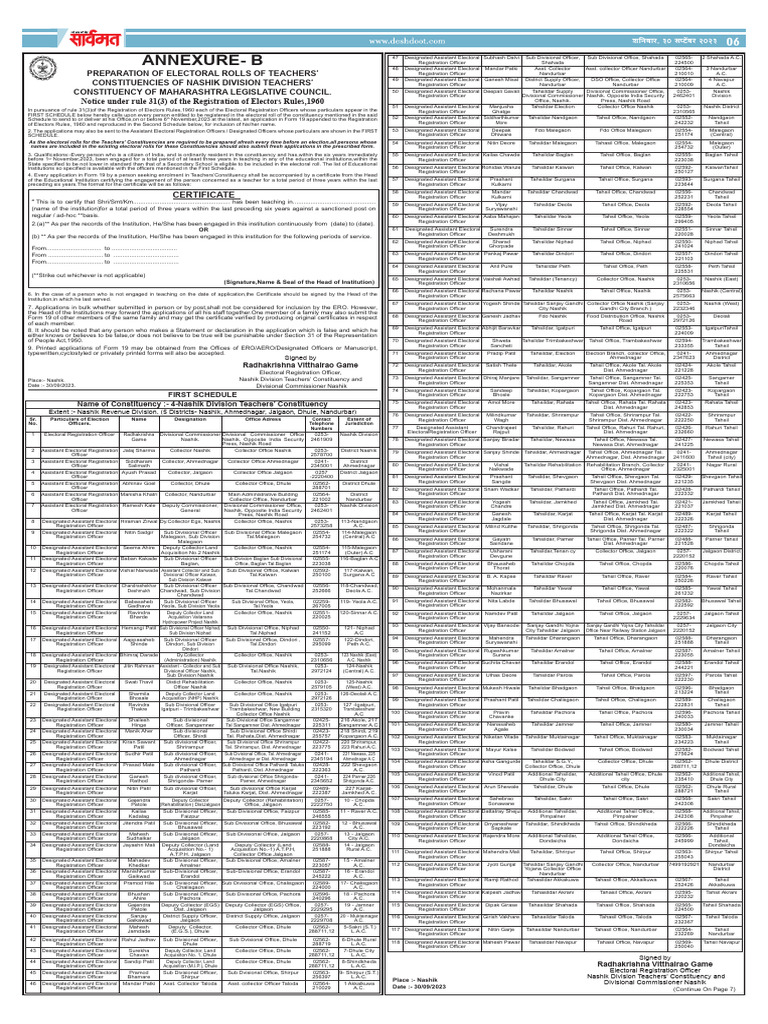 Nashik Division Teachers Publication Report 2023 | PDF | Government Of ...