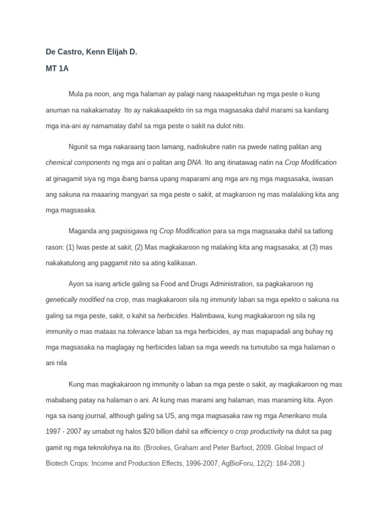 Position Paper - de Castro | PDF
