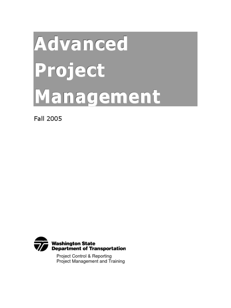 Advanced Project Management Workbook | PDF