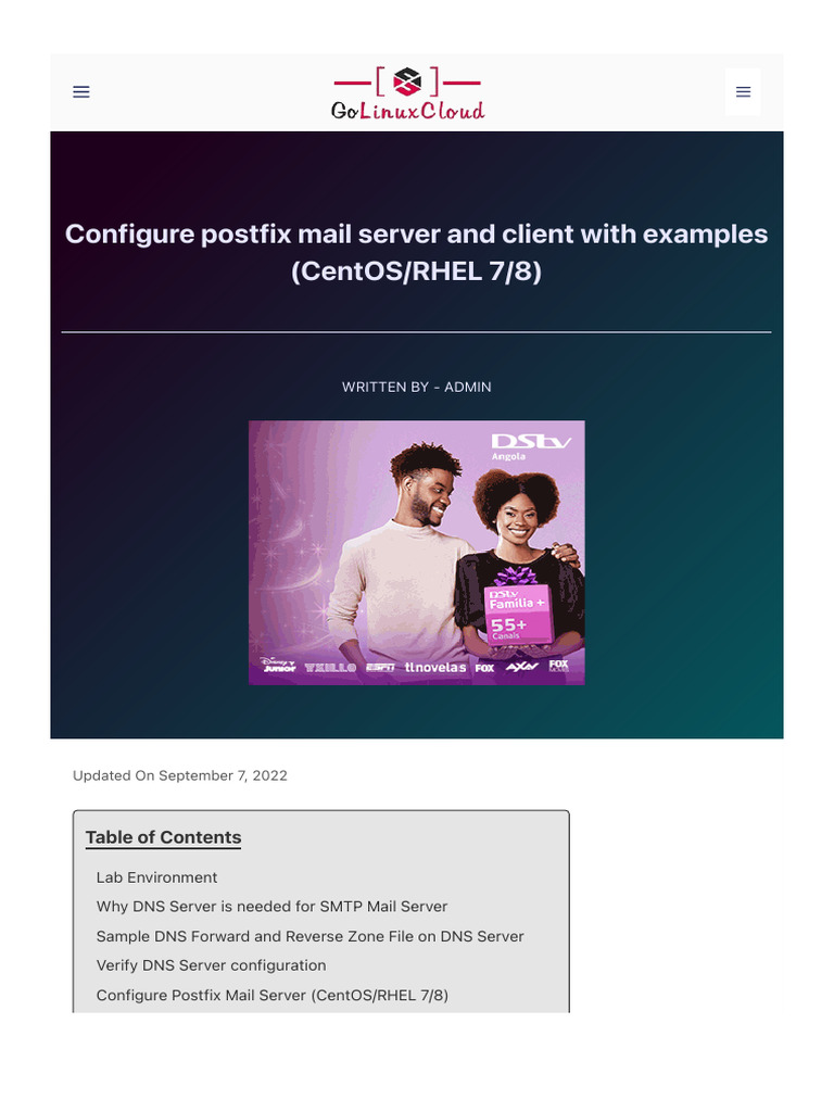 Configure Postfix Mail Server And Client With Examples Centos Rhel 7 8 Golin Pdf Domain