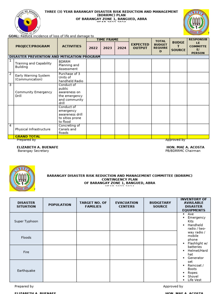 BDRRMC PLAN | PDF | Emergency Management | Natural Disasters