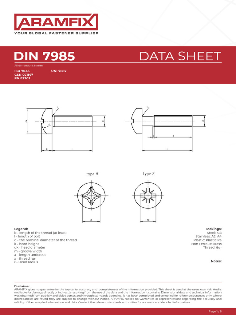 datasheet din 7985 | PDF | Steel | Metals