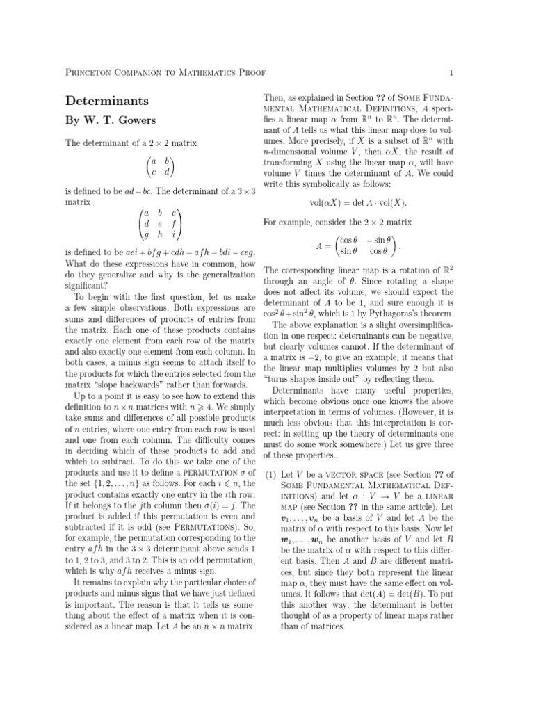 Determinants | PDF | Determinant | Matrix (Mathematics)