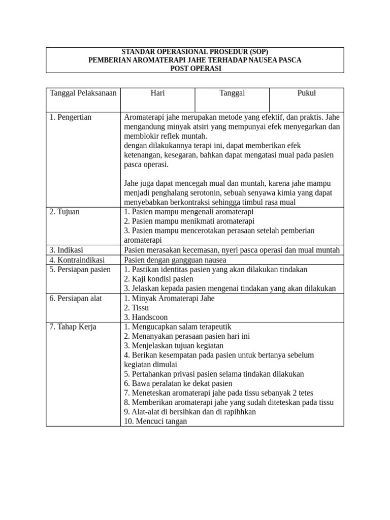 Sop Aromaterapi Jahe | PDF